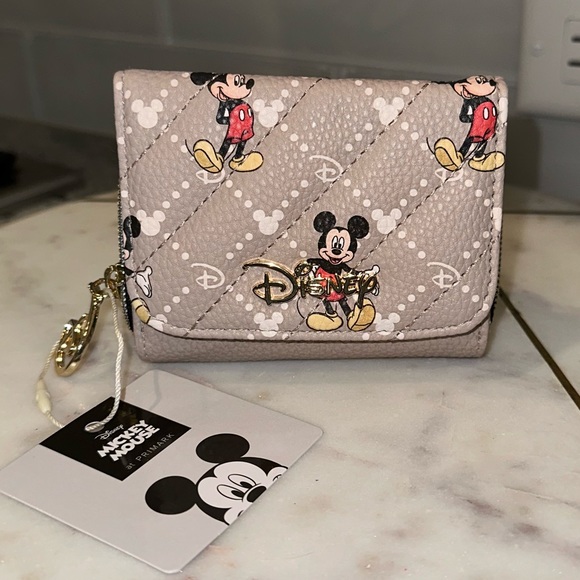 Disney | Bags | Nwt Disney Mickey Mouse Faux Leather Trifold Wallet ...